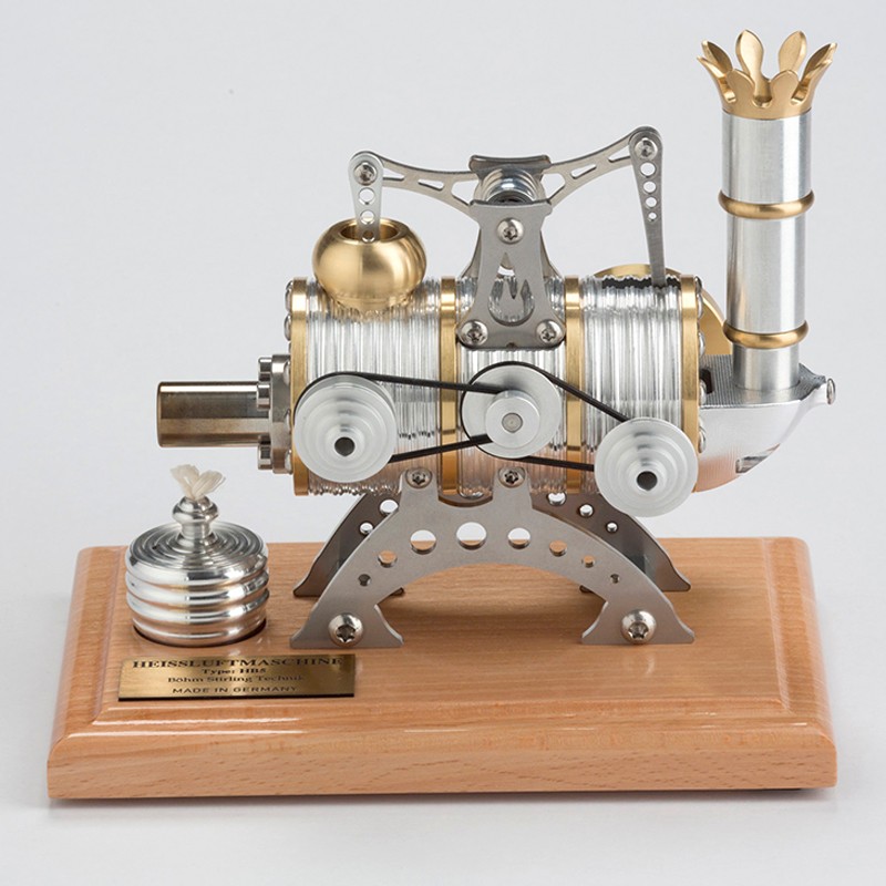 Stirling Engine HB5 - Power Plant + ROLL-1 Steampunk marble machine